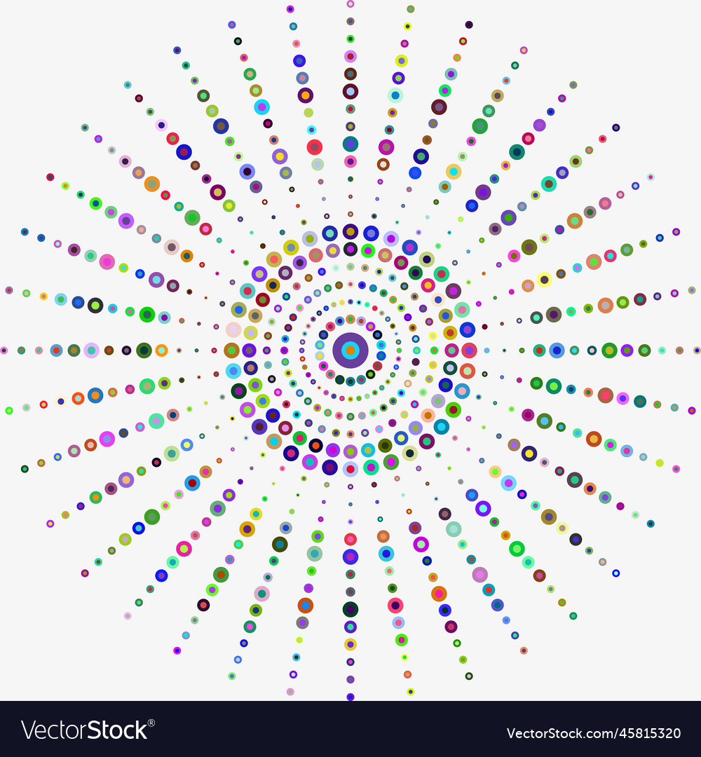 Polka dot pattern with colorful circles on a white