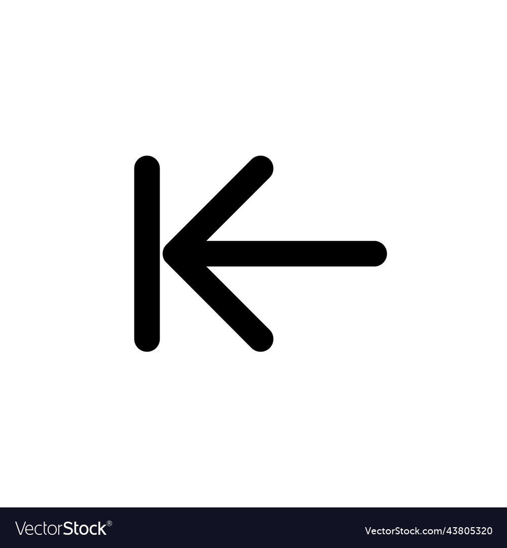 Previous step black glyph ui icon Royalty Free Vector Image