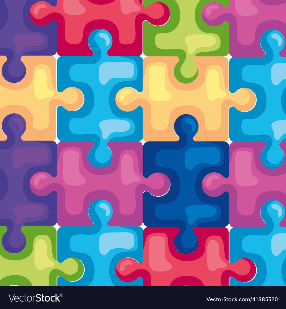 Puzzle game pattern Royalty Free Vector Image - VectorStock