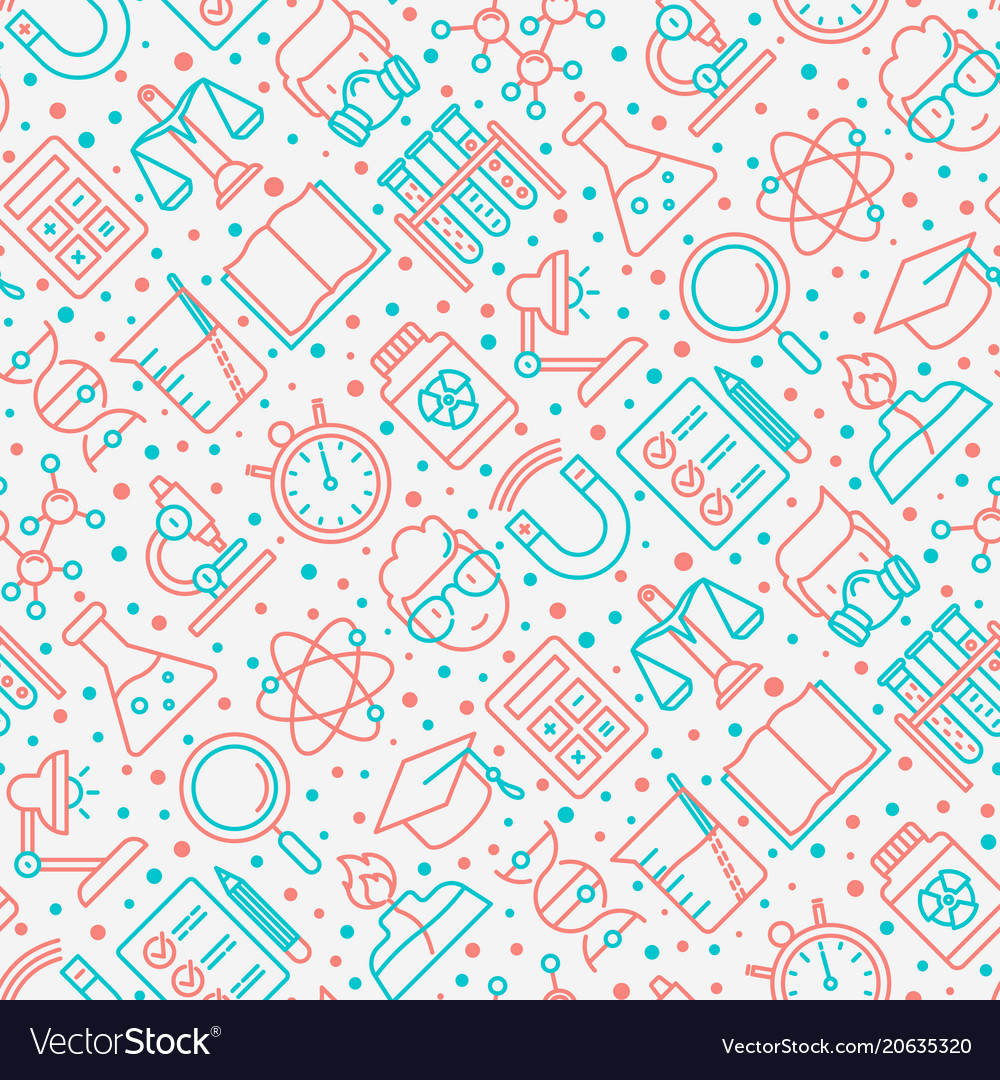 Science and laboratory seamless pattern Royalty Free Vector