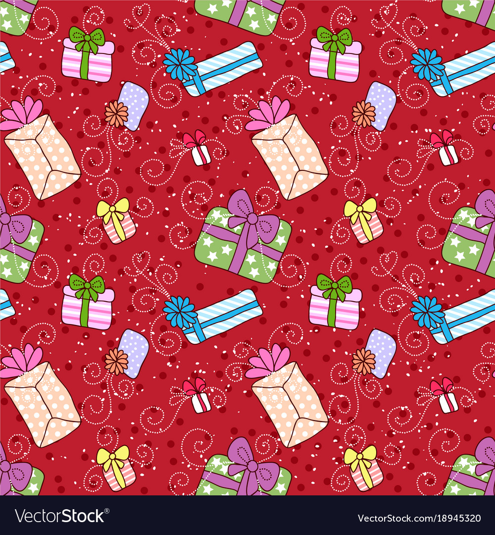 Seamless gift boxes pattern Royalty Free Vector Image