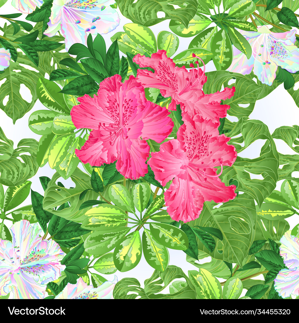 Seamless texture tropical flowers purple Vector Image