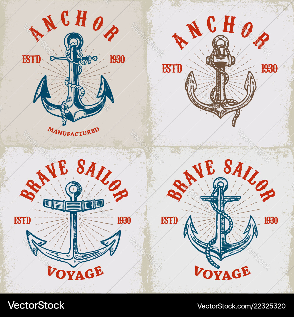 Set poster templates with anchors design Vector Image