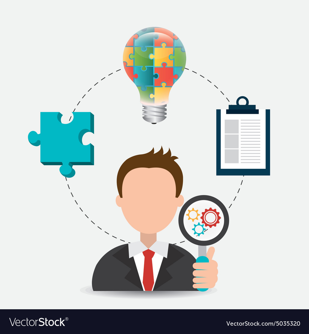 Solutions design Royalty Free Vector Image - VectorStock