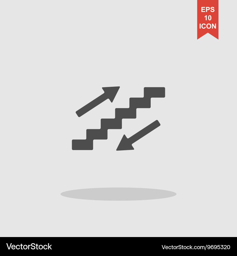 Staircase symbol flat design style Royalty Free Vector Image