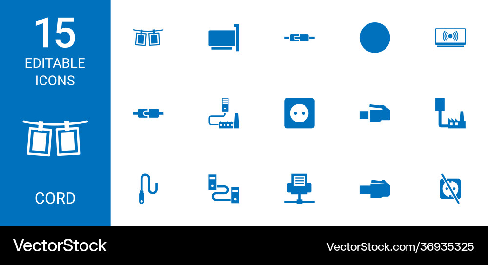 15 cord icons Royalty Free Vector Image - VectorStock