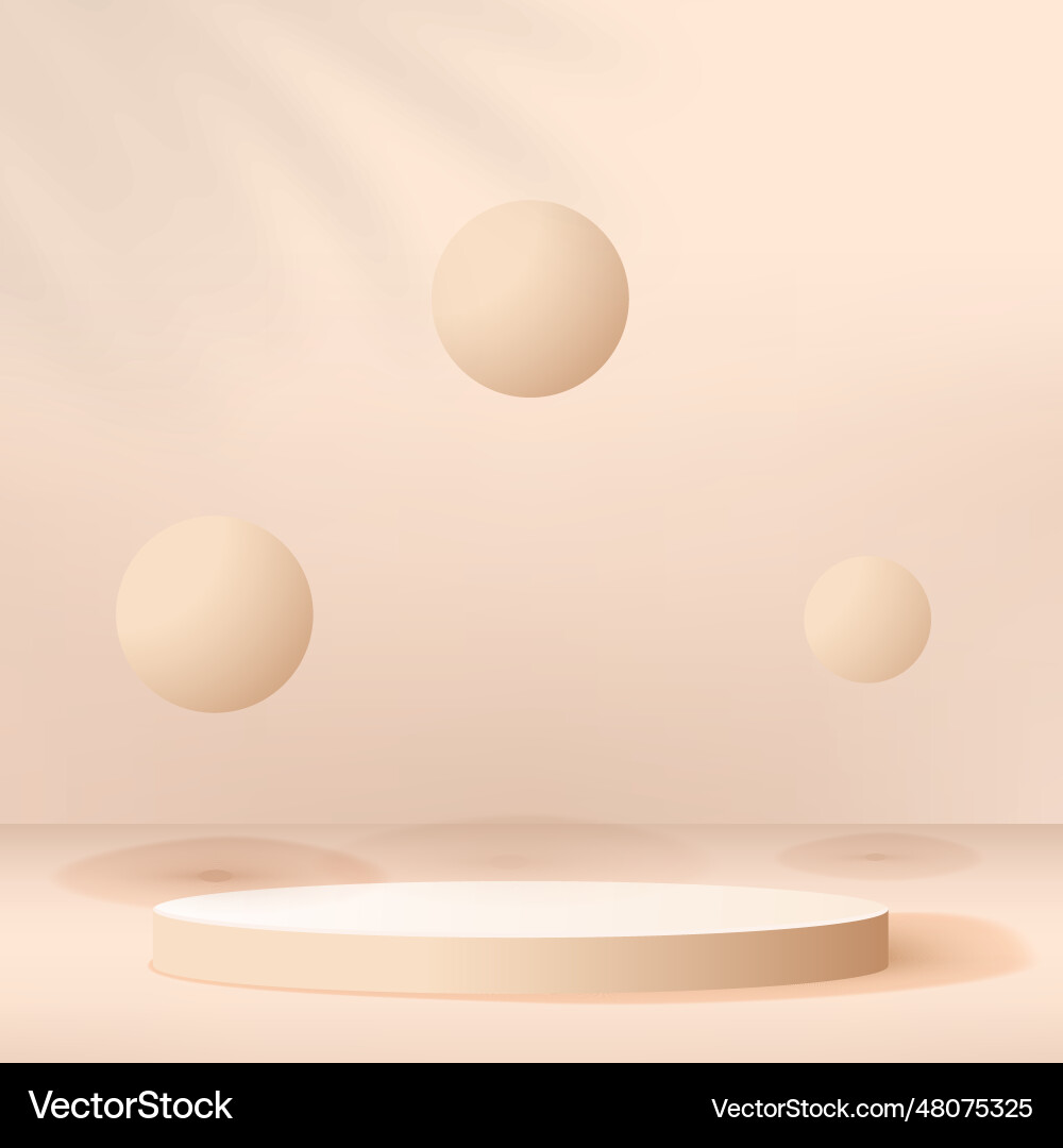 Abstract background with cream color geometric 3d Vector Image