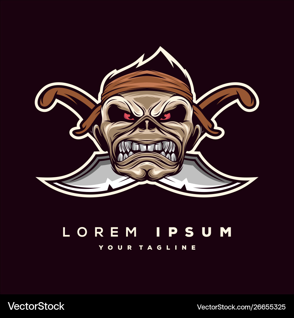 Awesome angry pirates logo design Royalty Free Vector Image
