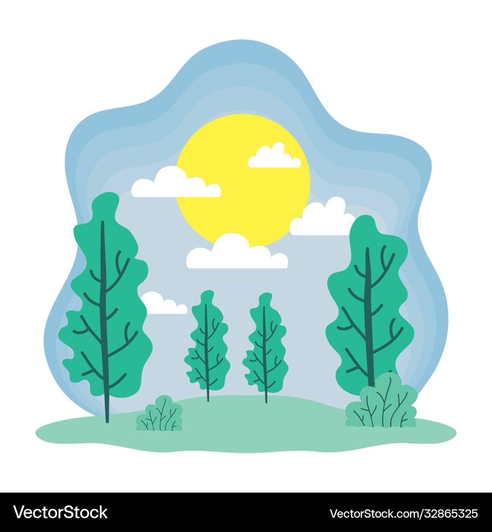Beauty spring season climate scene Royalty Free Vector Image