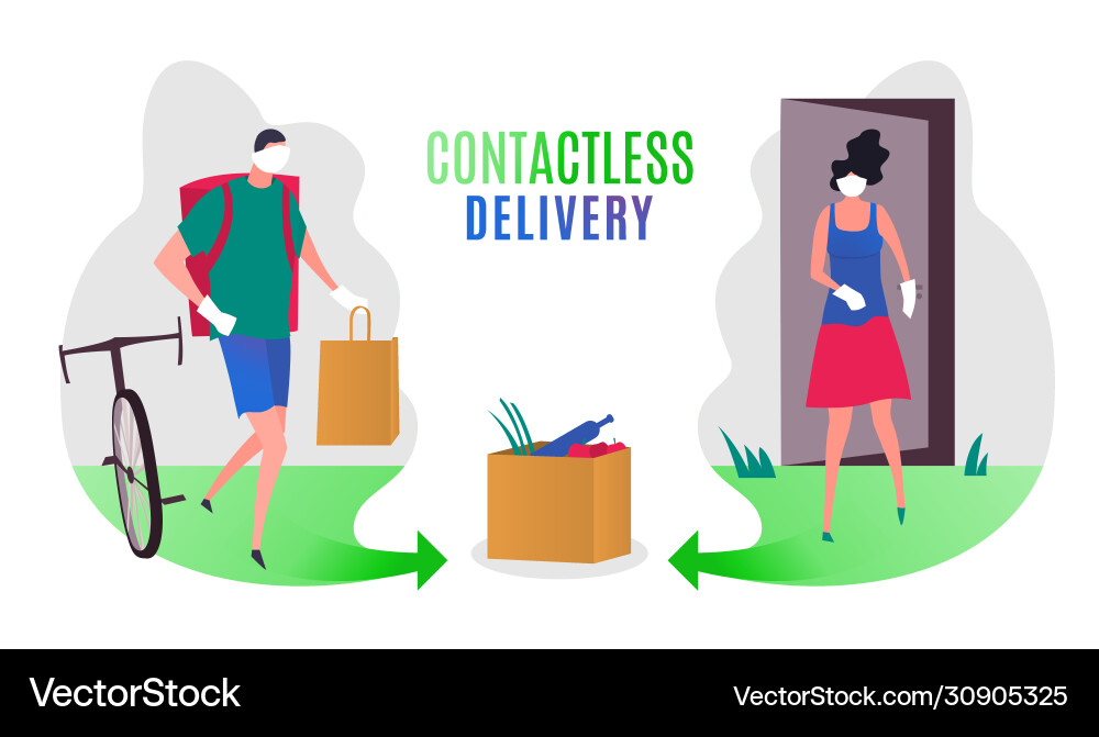 Contactless delivery image Royalty Free Vector Image