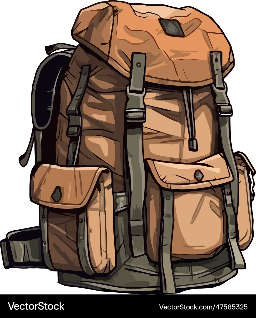 Design of backpack for hiking Royalty Free Vector Image
