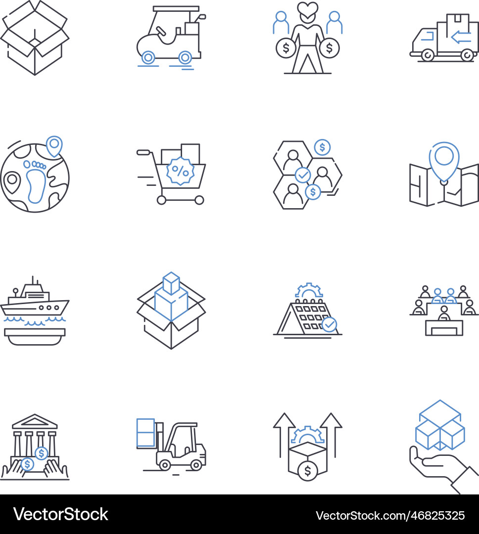 Express messengers line icons collection speedy Vector Image