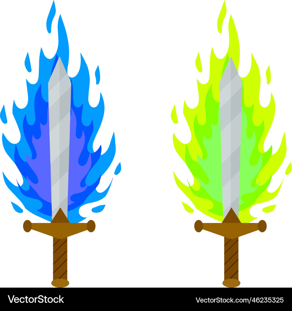 Fiery sword magic weapon of a knight Royalty Free Vector
