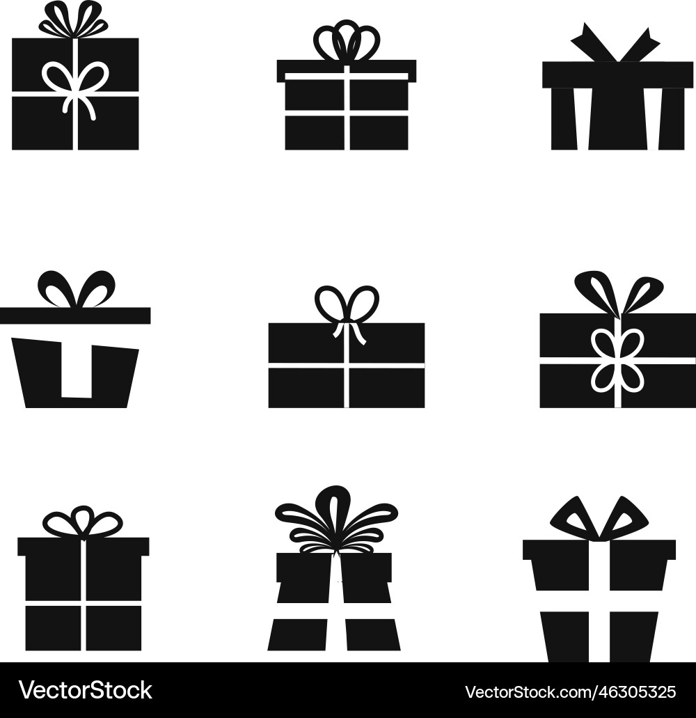Gift Boxes Silhouette Royalty Free Vector Image