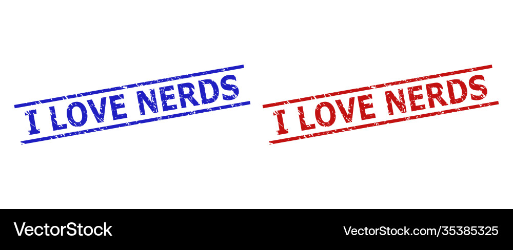 I love nerds seals with unclean texture Royalty Free Vector
