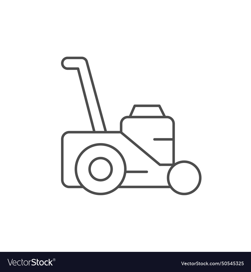 Lawn mower line outline icon Royalty Free Vector Image