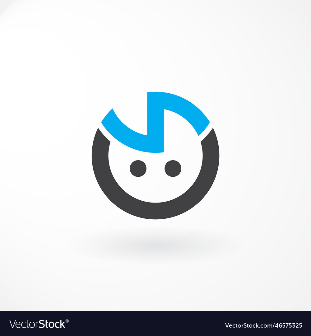 Logo - symbol robot face Royalty Free Vector Image