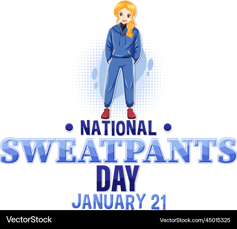 National sweatpants day text banner Royalty Free Vector