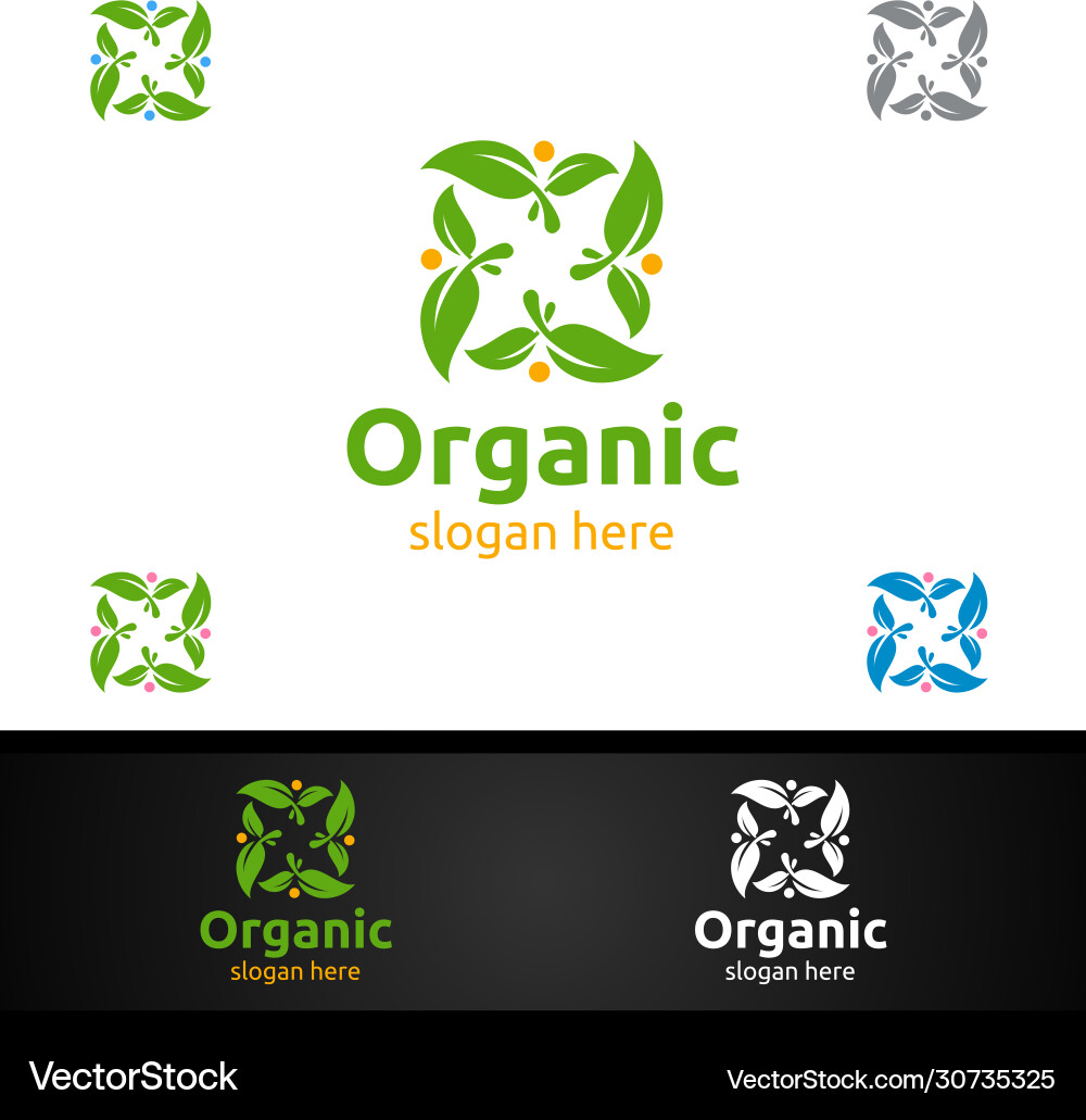 Natural and organic logo design template Vector Image