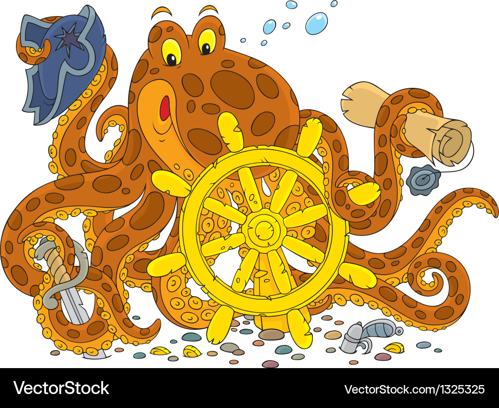 Octopus pirate Royalty Free Vector Image - VectorStock