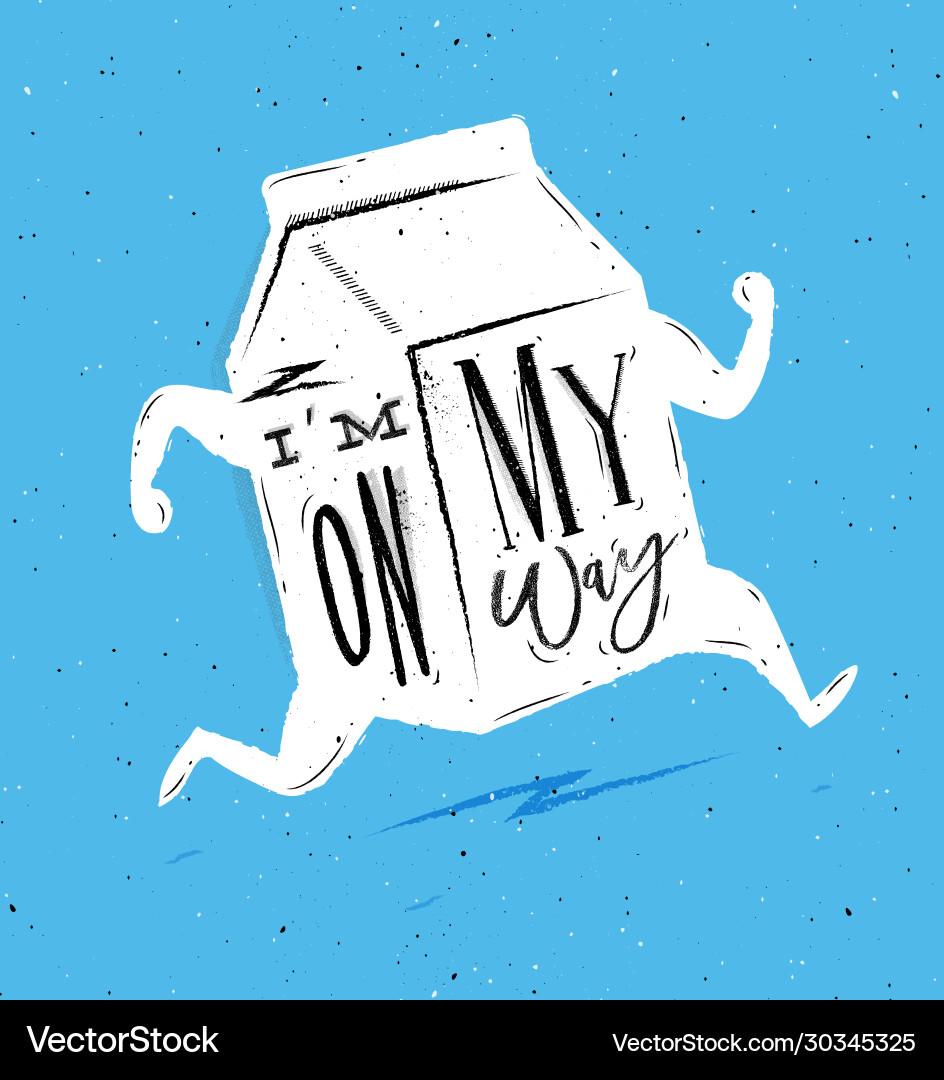 Poster milk delivery white Royalty Free Vector Image