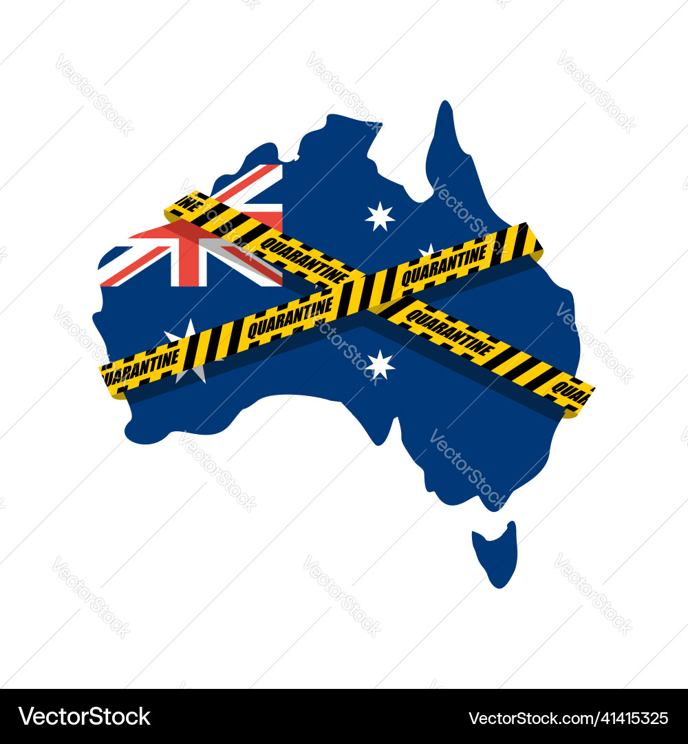 Quarantine in australia australian map is wrapped Vector Image