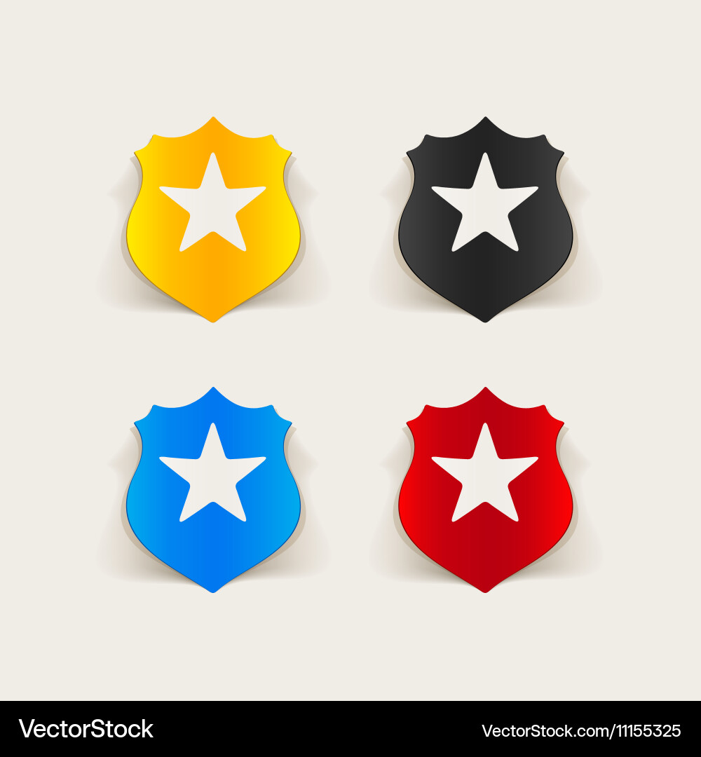 Realistic design element police badge Royalty Free Vector