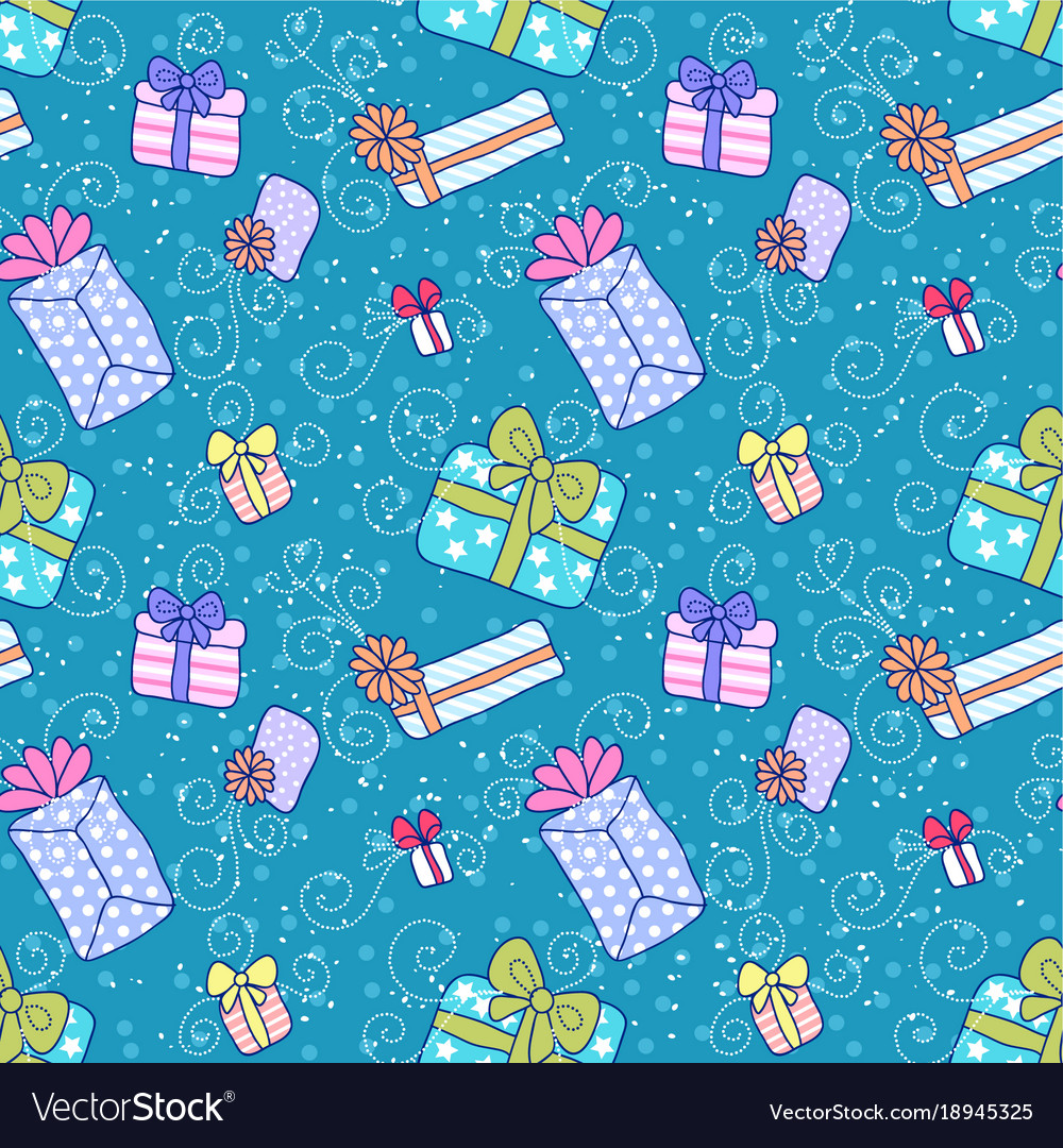 Seamless gift boxes pattern Royalty Free Vector Image