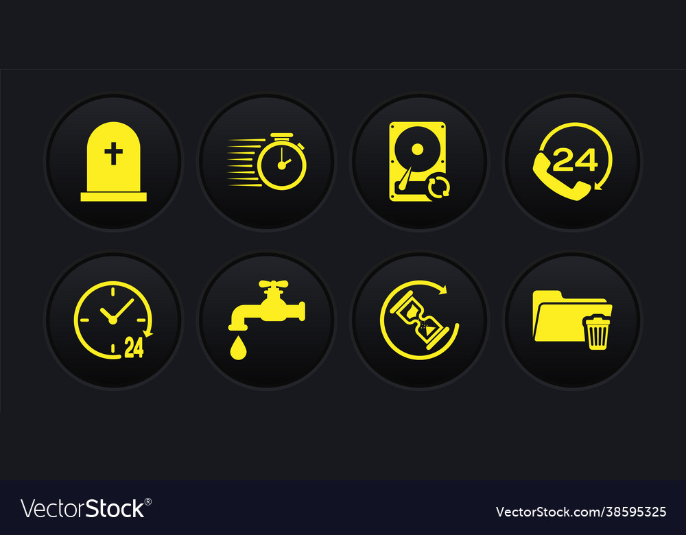 Set clock 24 hours telephone support water tap Vector Image Set clock 24 hours telephone support water tap Vector Image
