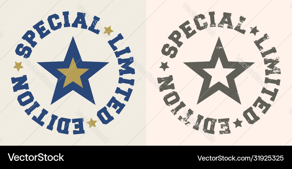 Special limited edition stamp with star Royalty Free Vector