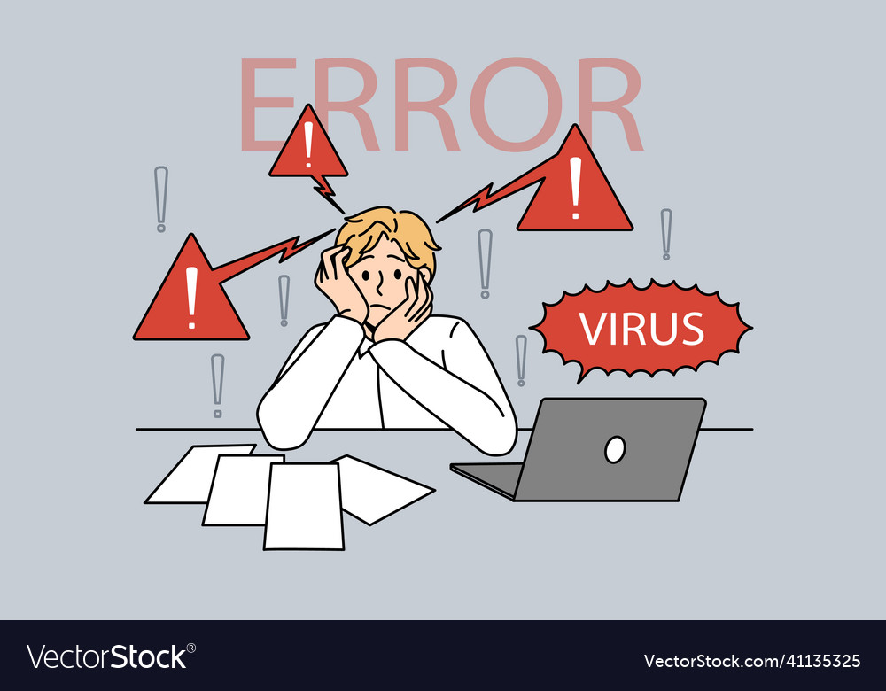 Virus and error in laptop concept Royalty Free Vector Image