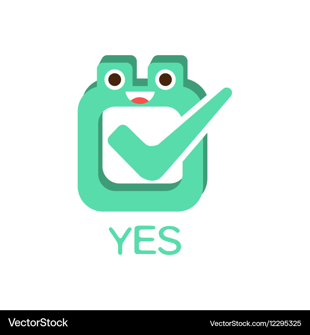 Yes vote and box word corresponding Royalty Free Vector