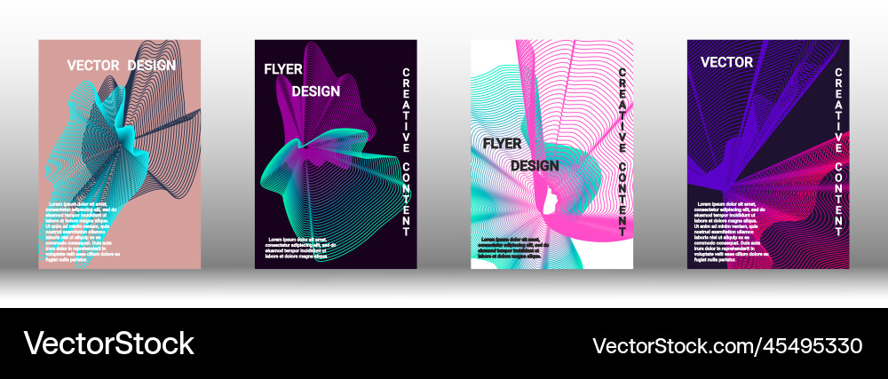 A set of modern abstract covers with abstract Vector Image