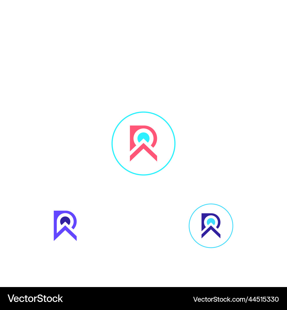 Alphabet letters initials logo rr r and p Vector Image