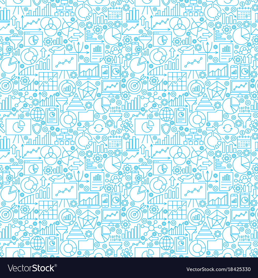 Analytics white seamless pattern Royalty Free Vector Image