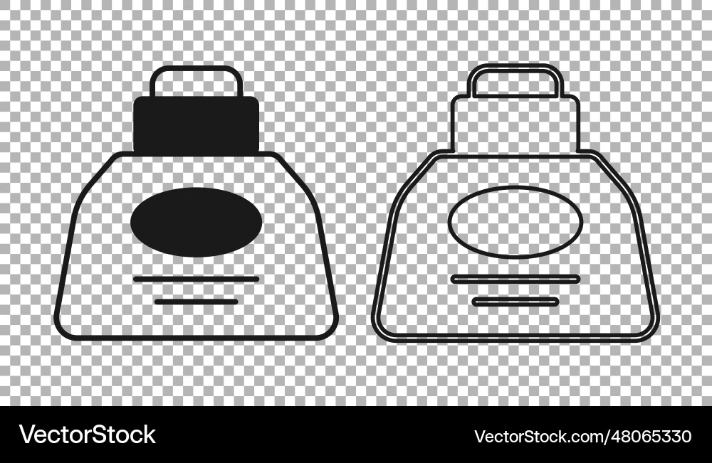Black inkwell icon isolated on transparent Vector Image