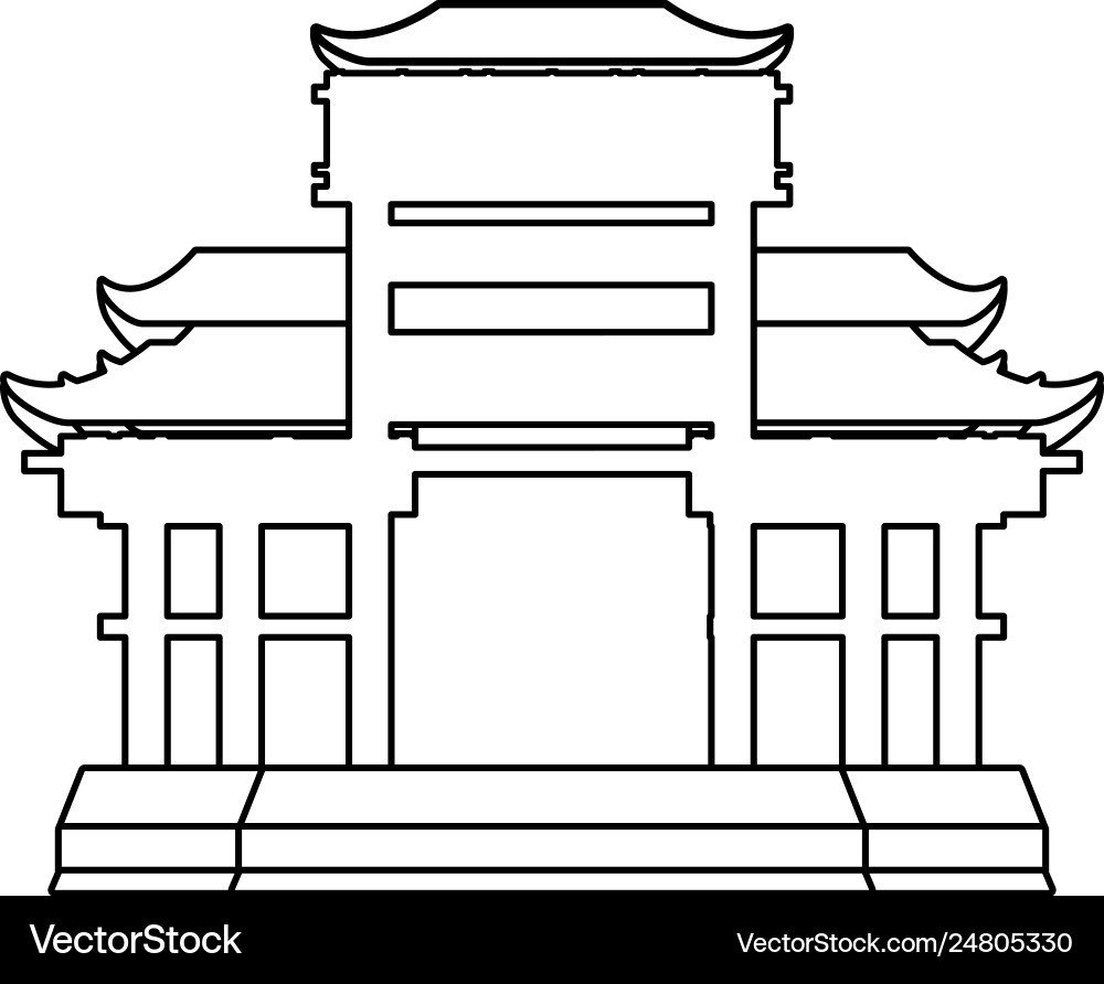 Chinese portal isolated icon Royalty Free Vector Image