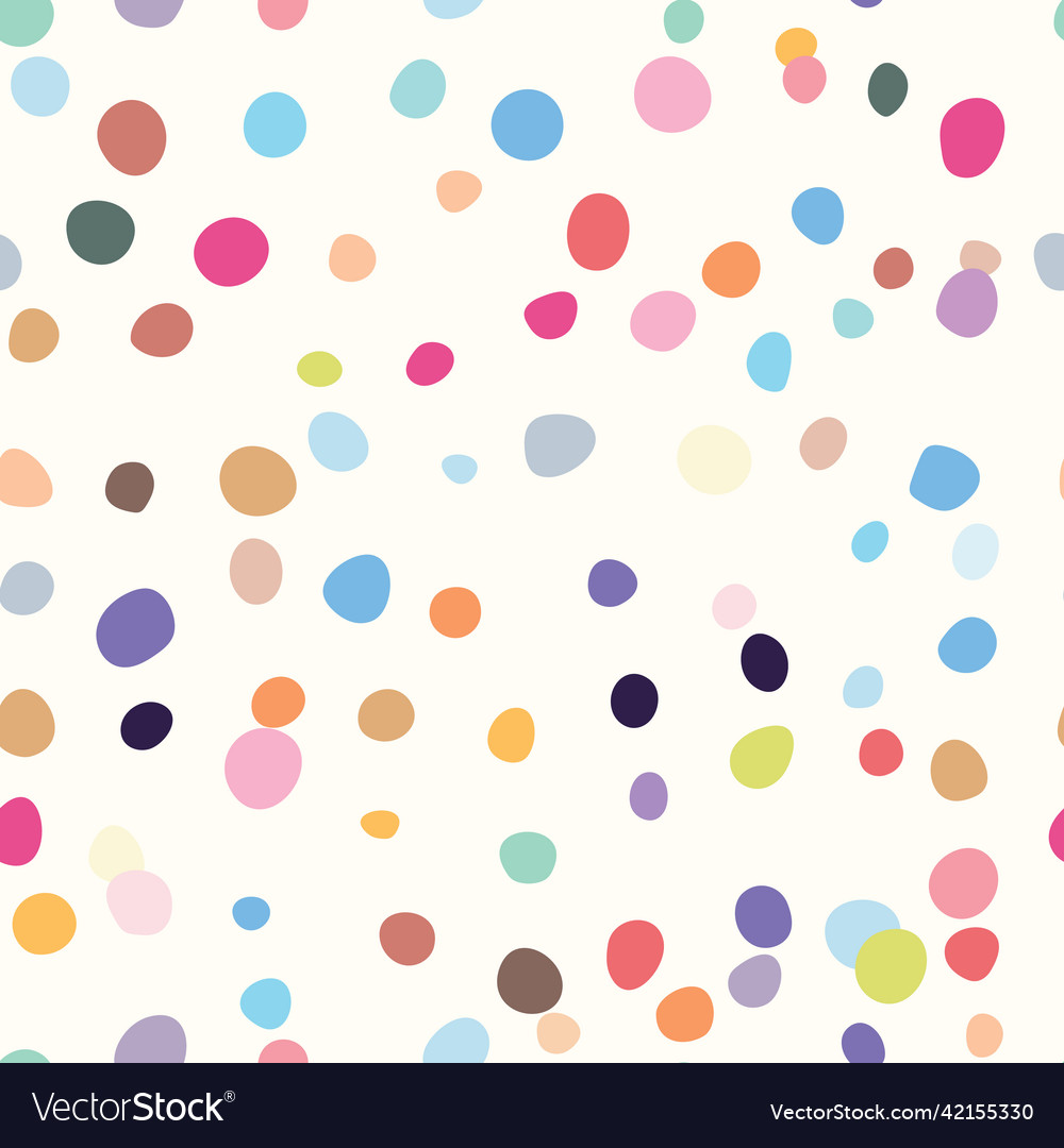 Colorful dot pattern scattered hand drawn Vector Image