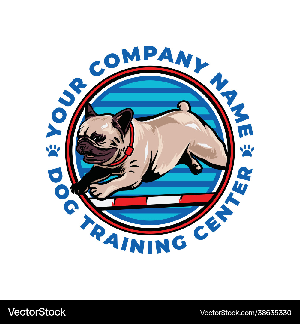 Cool dog training center concept logo icon Vector Image