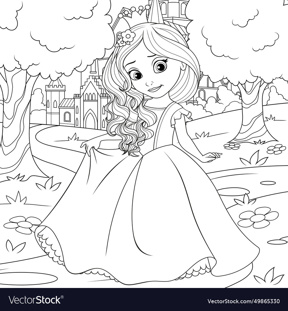 Cute little girl princess Royalty Free Vector Image Cute little girl princess Royalty Free Vector Image