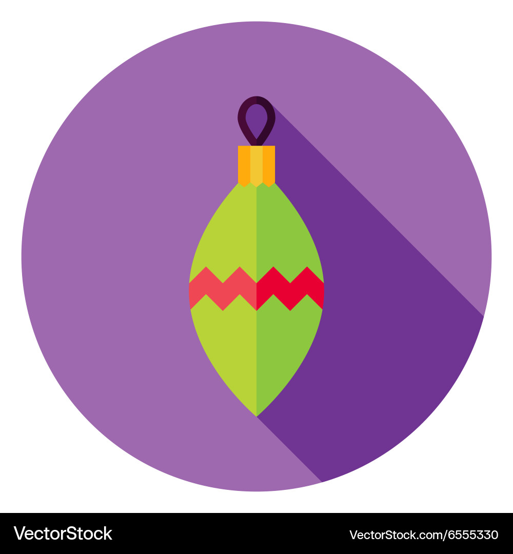 Flat Design Decorative Christmas Toy Circle Icon Vector Image