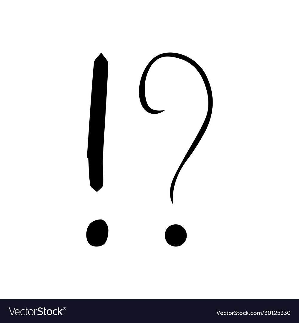 Hand drawn question mark and exclamation point Vector Image
