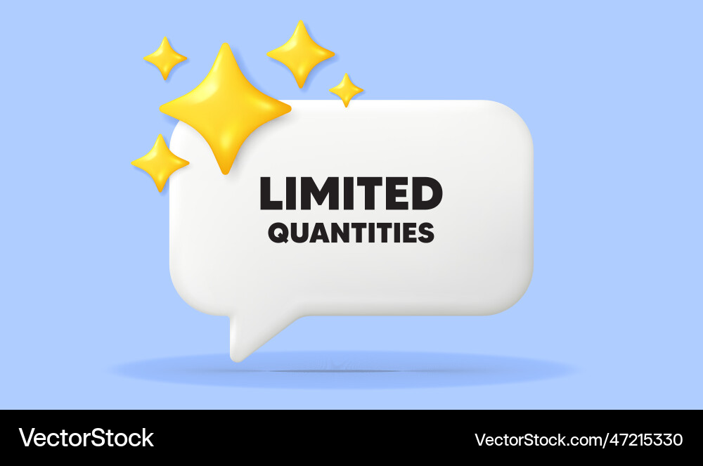 Limited quantities symbol special offer sign 3d Vector Image