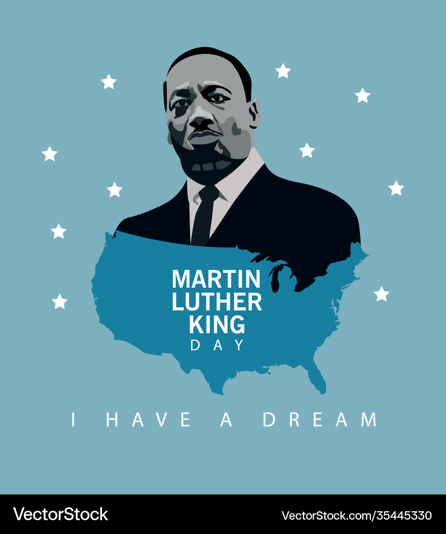 Martin luther king character celebration day Vector Image