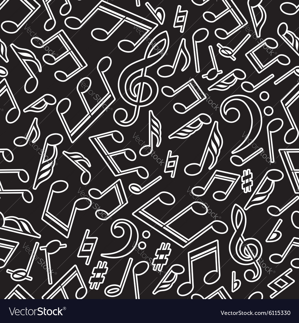 Musical pattern with notes Royalty Free Vector Image