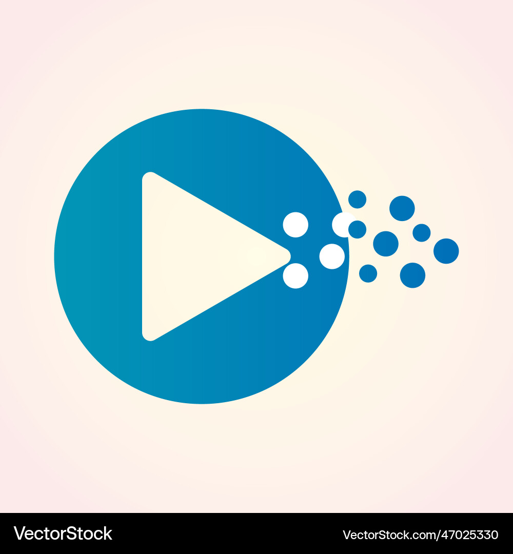 Pixel play media logo design template play icon Vector Image