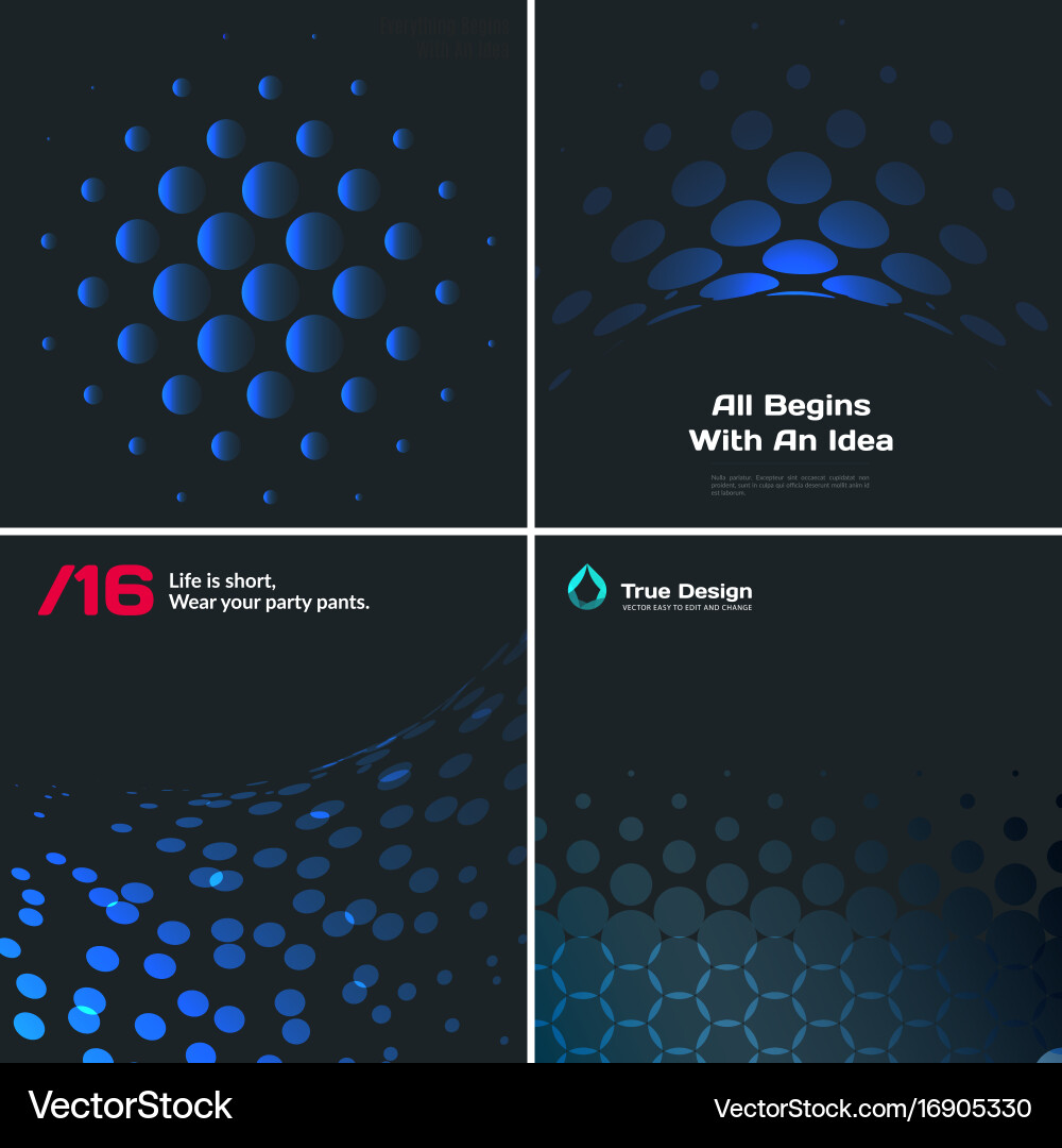 Set of abstract blue design rounds Royalty Free Vector Image
