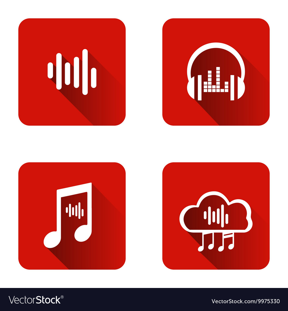 Set of icons for music streaming service Vector Image Set of icons for music streaming service Vector Image