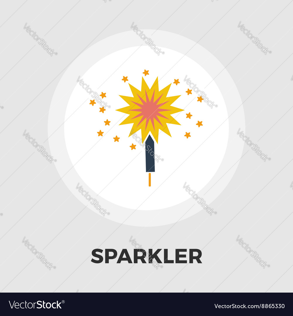 Sparkler icon flat Royalty Free Vector Image - VectorStock