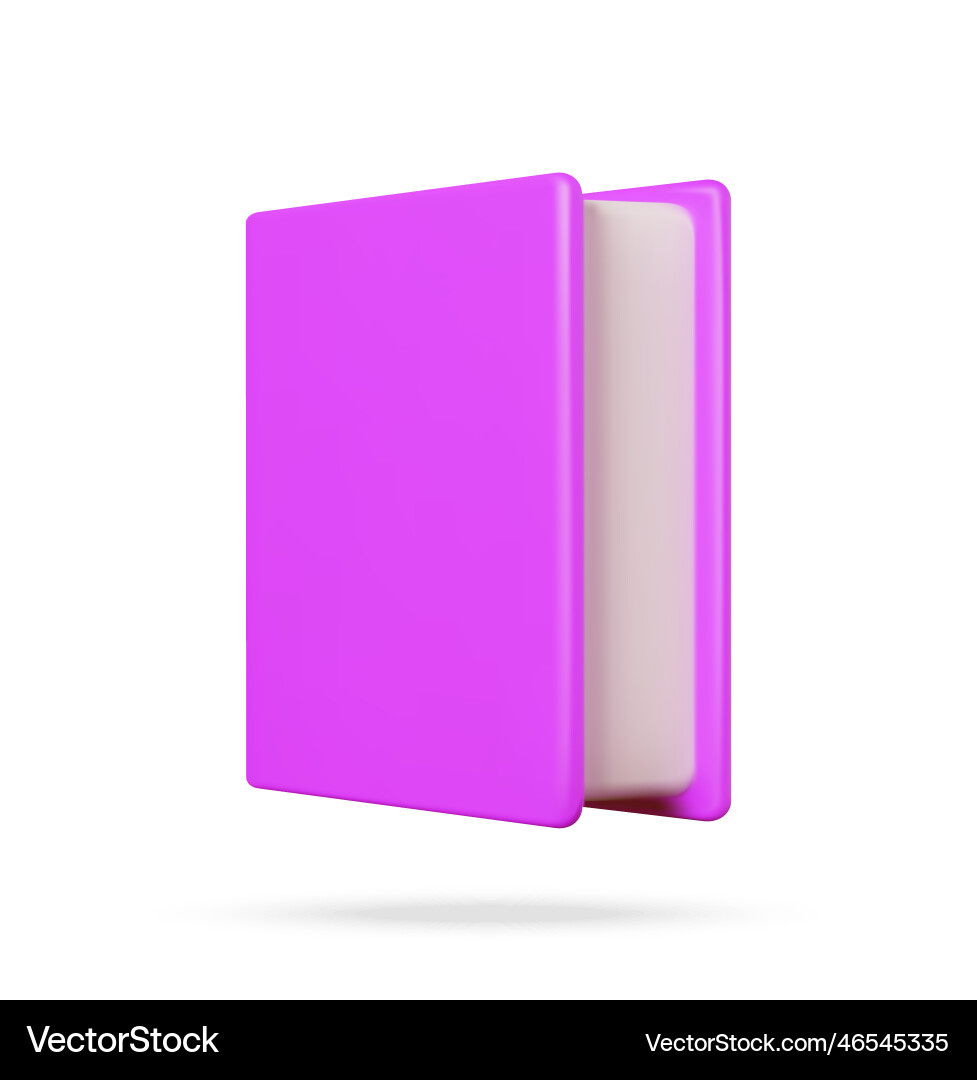 3d closed book isolated on white background Vector Image